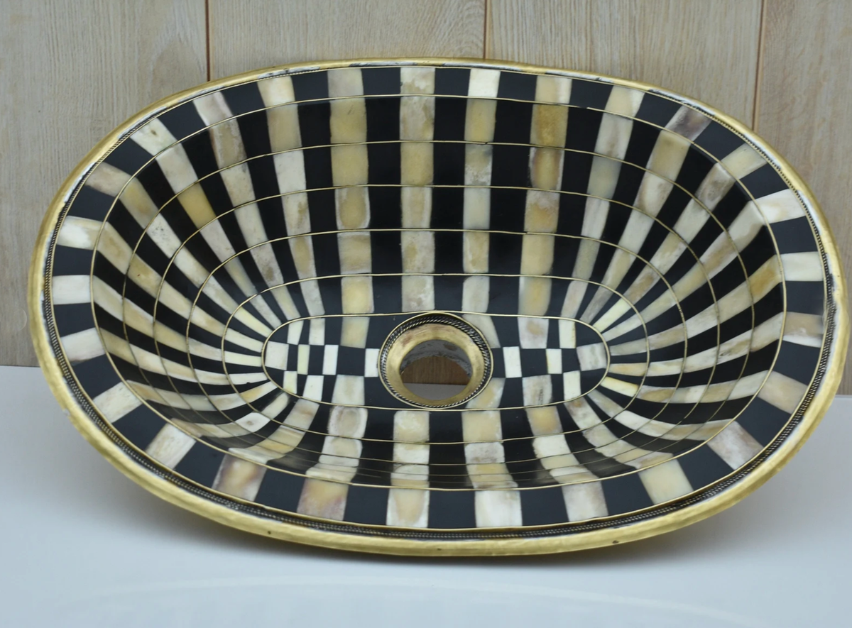 MAHJOUB Handcrafted Moroccan Ceramic Sink – Square or Rectangular Basin ...
