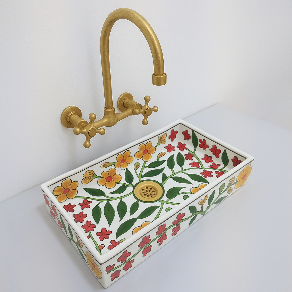ABDELLAH Handcrafted Moroccan Ceramic Sink – Square or Rectangular ...
