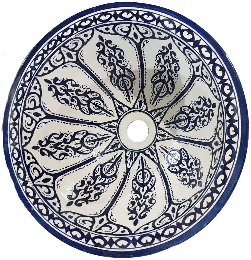 Moroccan ZARA Hand-Painted Bathroom Sink Basin – Unique Sinks