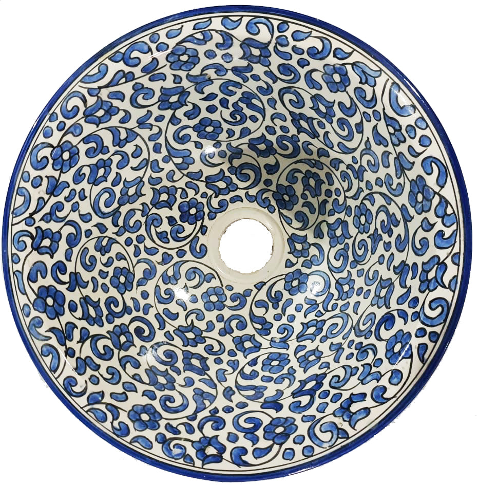 Moroccan NADIA Hand-Painted Bathroom Sink Hand Basin – Unique Sinks